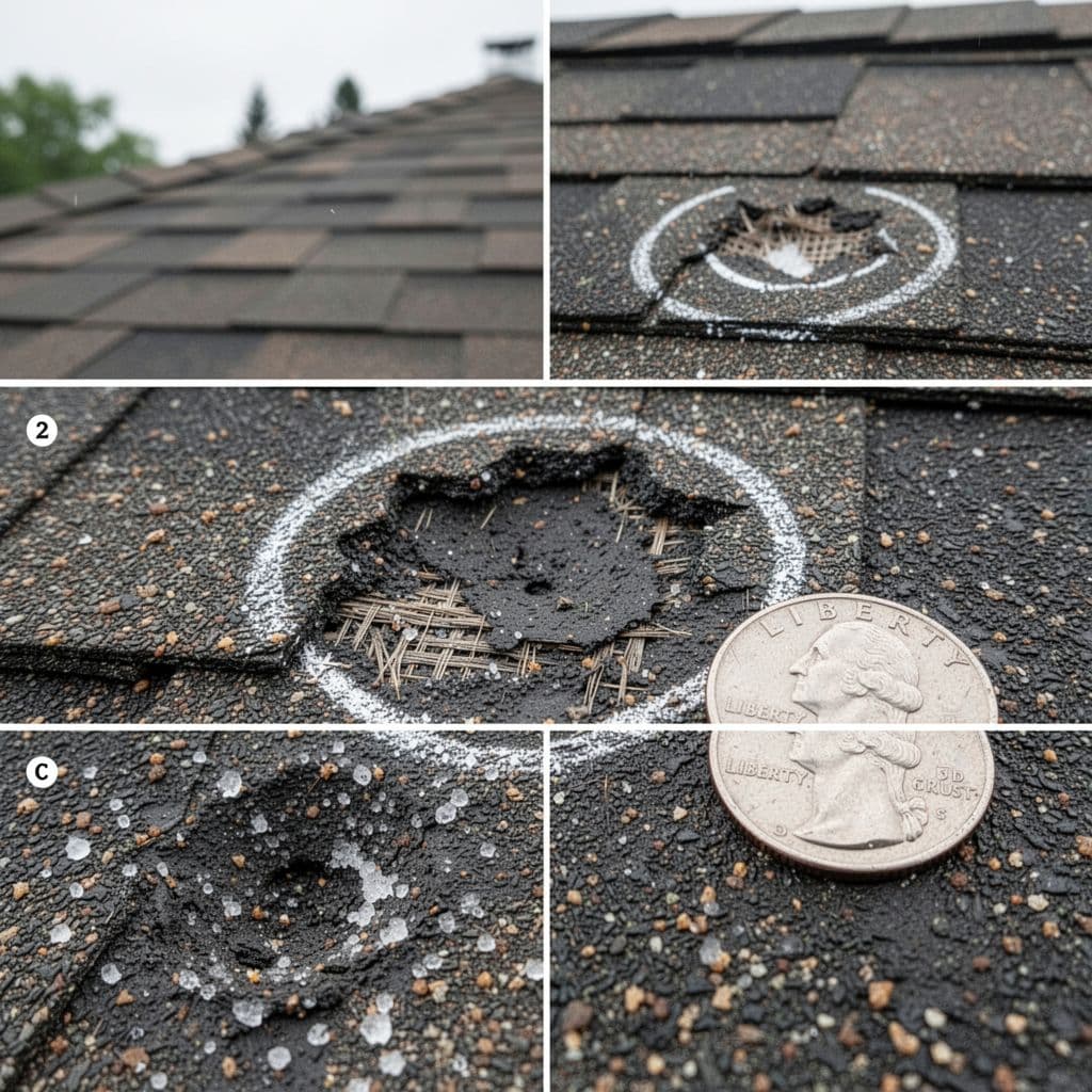 3 Signs Of Hail Damage On Asphalt Shingles In St. Paul