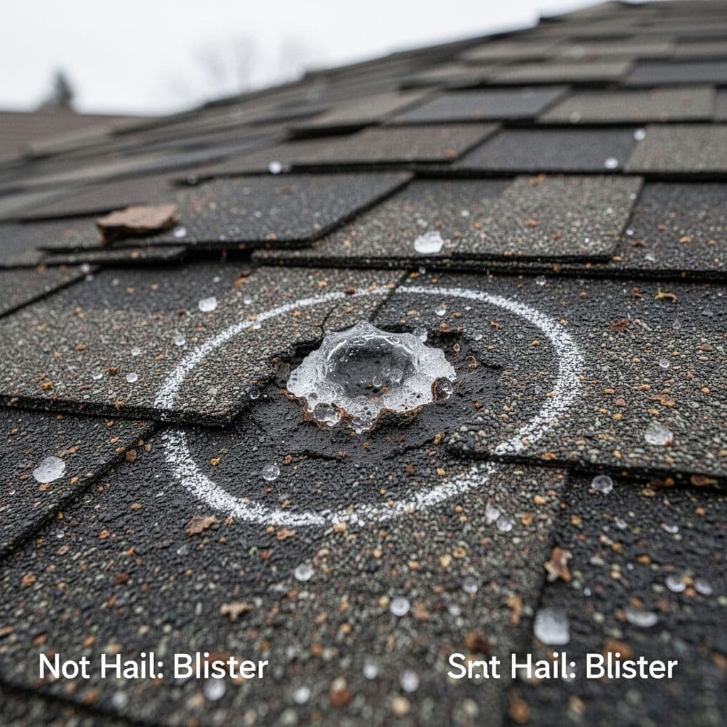 3 Signs Of Hail Damage On Asphalt Shingles In St. Paul